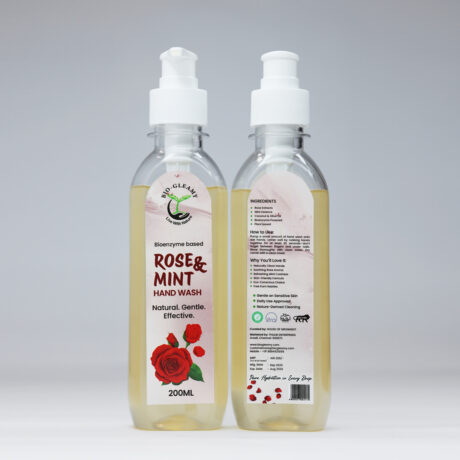 Organic Rose & Mint Hand Wash (Enzyme Based) - Biogleamy
